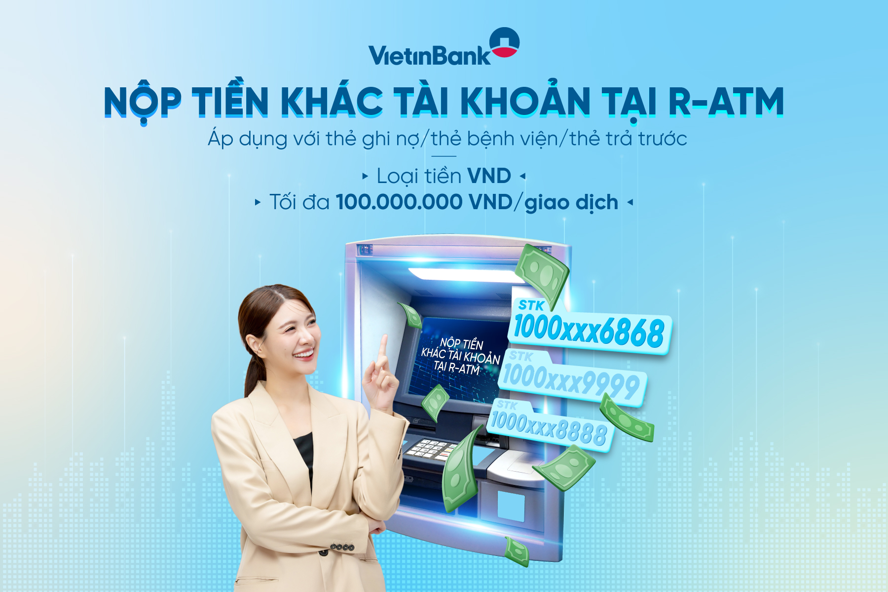 Impressive feature: DEPOSIT MONEY TO ANOTHER ACCOUNT AT VIETINBANK'S R ...